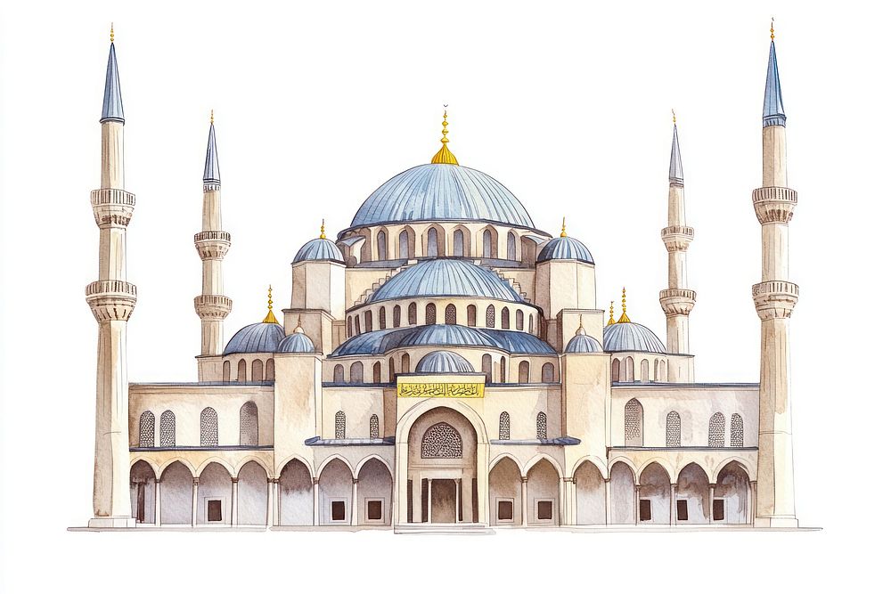 Blue Mosque mosque architecture illustration. | Free Photo Illustration ...