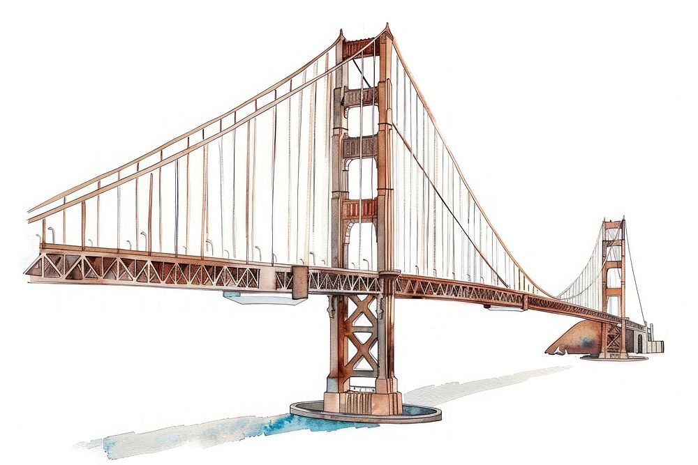 Golden gate Bridge bridge illustration | Free Photo Illustration - rawpixel