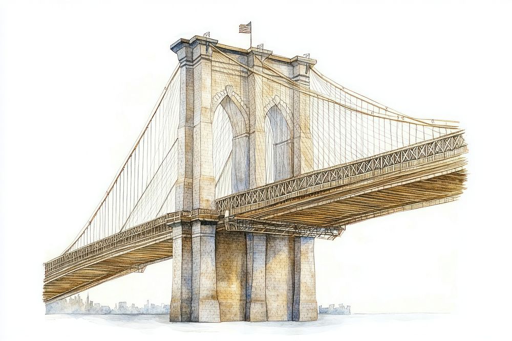 Brooklyn Bridge bridge illustration background. | Free Photo ...