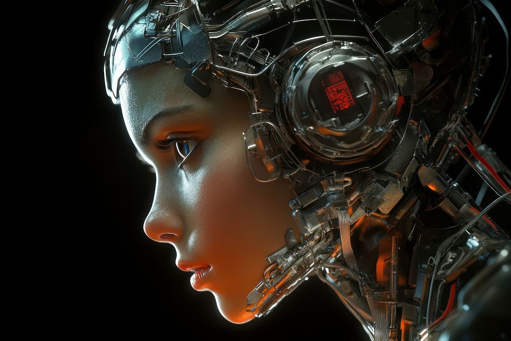 Attractive female robot head details | Free Photo Illustration - rawpixel