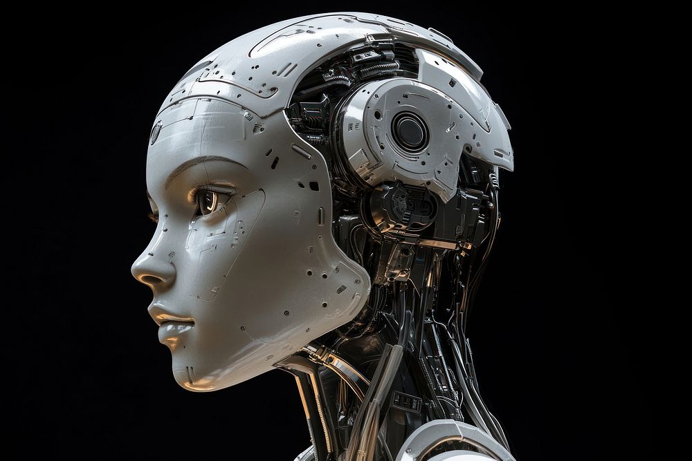 Attractive female robot head intelligence | Free Photo Illustration ...