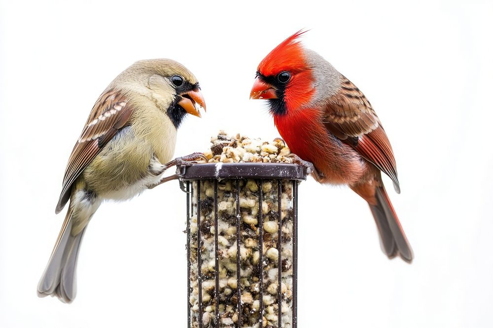 2 birds bird feeder identification | Free Photo - rawpixel
