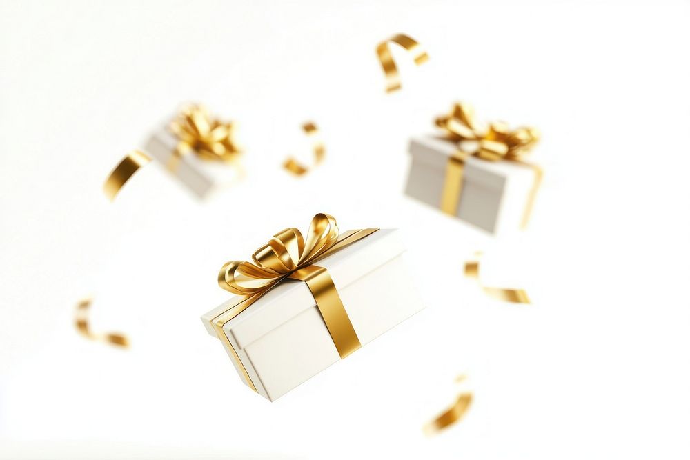 Gift boxes background golden ribbon | Free Photo Illustration - rawpixel