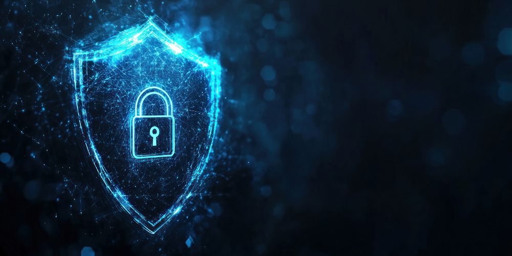 Glowing blue shield security digital | Free Photo Illustration - rawpixel