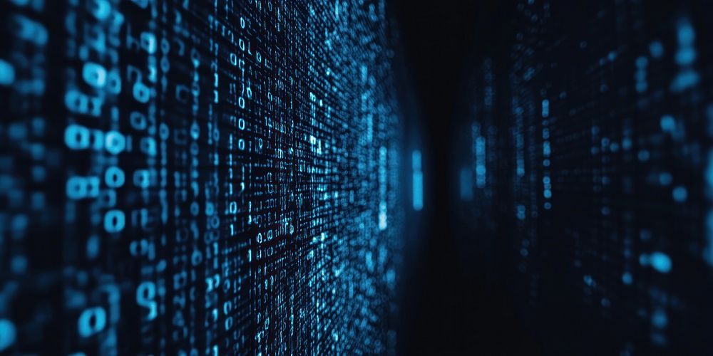 Blue digital binary background data | Free Photo - rawpixel
