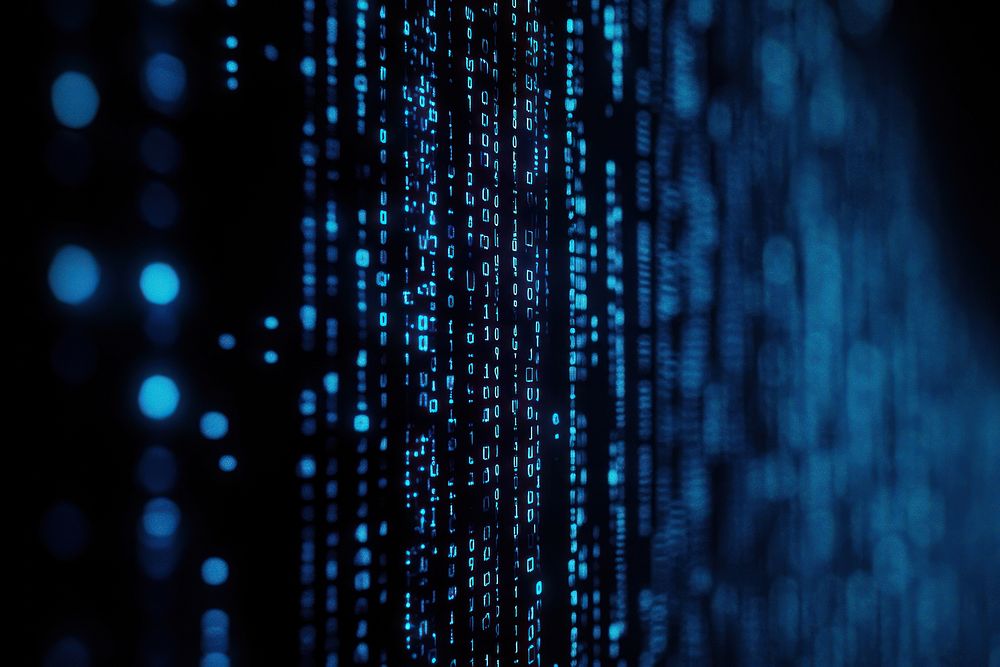 Blue digital binary background light | Free Photo - rawpixel