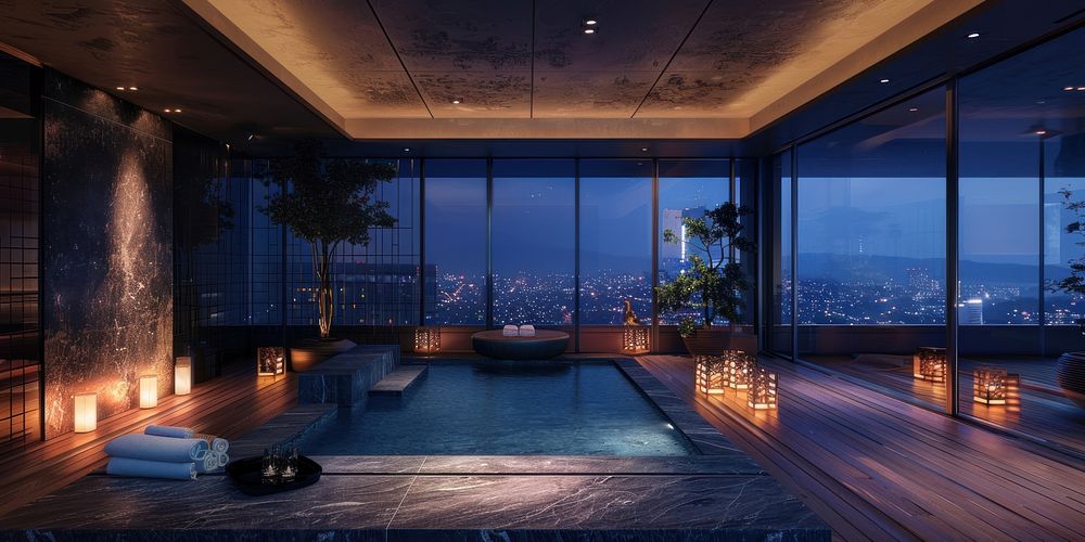 SPA night penthouse lighting interior. | Free Photo - rawpixel