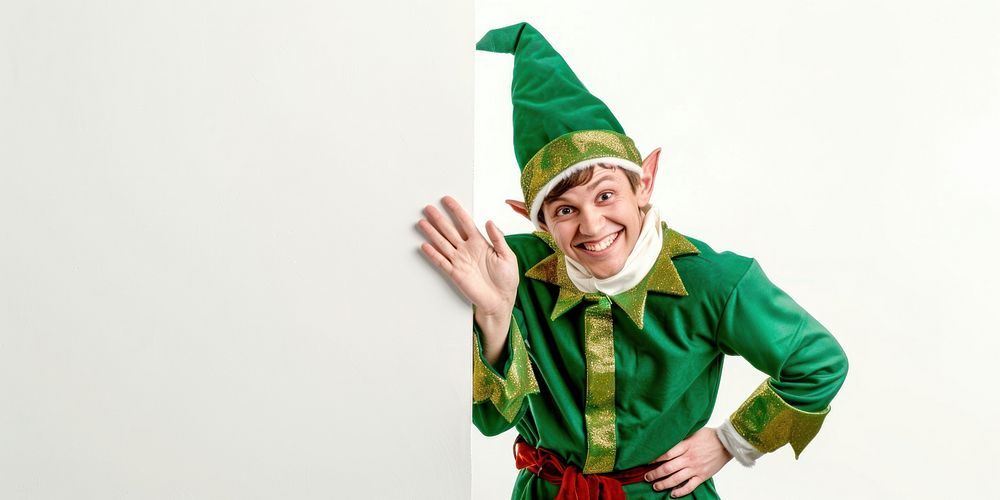 Elf charater peeking costume festive | Free Photo - rawpixel
