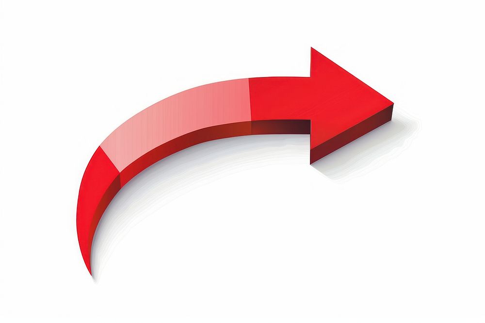 Red simple curved arrow illustration | Free Photo Illustration - rawpixel