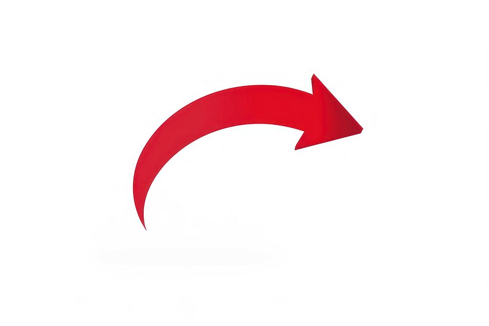 Simple curved arrow red navigation | Free Photo Illustration - rawpixel