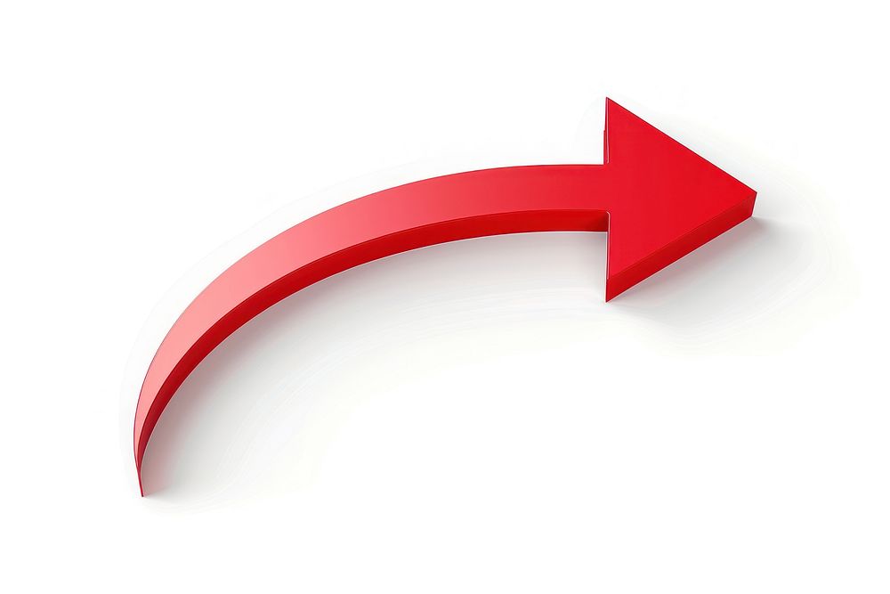 Red simple curved arrow illustration | Free Photo Illustration - rawpixel