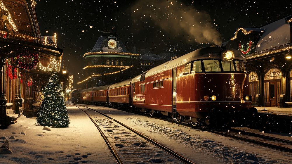 Real streamline diesel train christmas | Free Photo - rawpixel