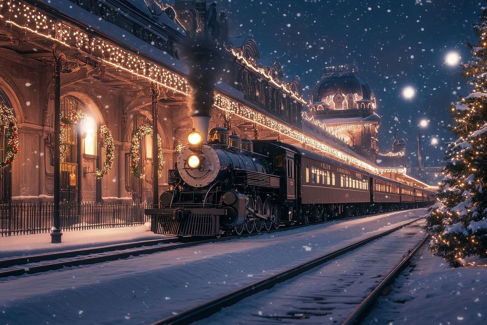 Real streamline electric train night | Free Photo - rawpixel