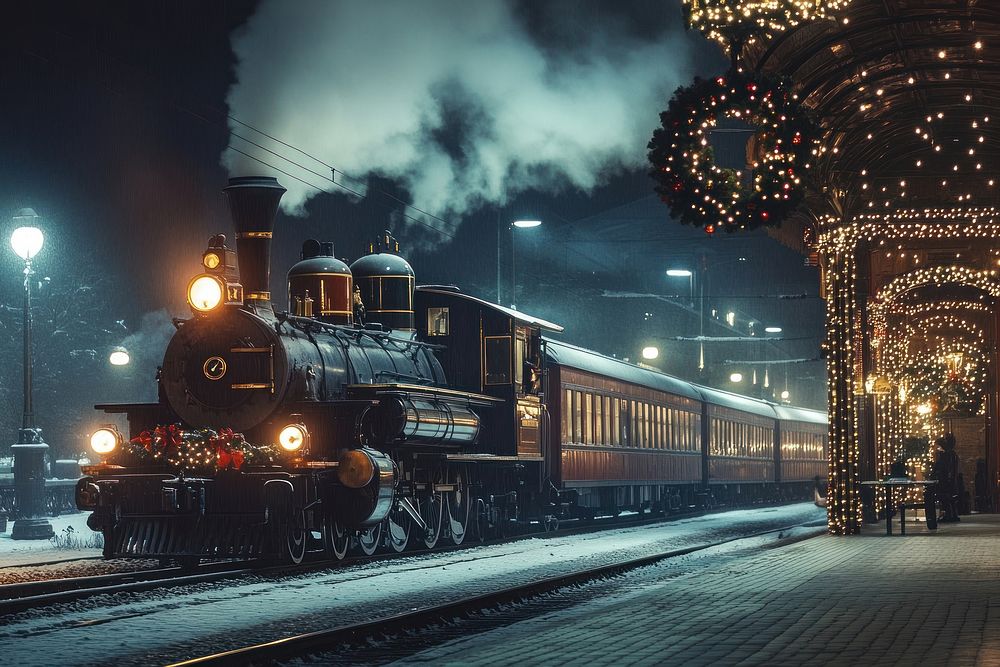 Real streamline steam train decorations | Free Photo - rawpixel