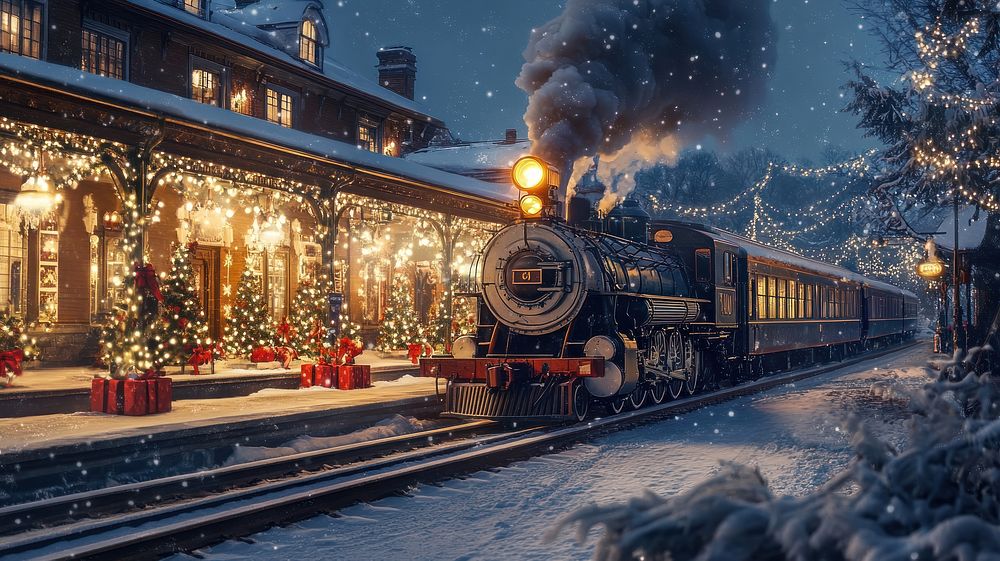 Real streamline steam train christmas | Premium Photo - rawpixel