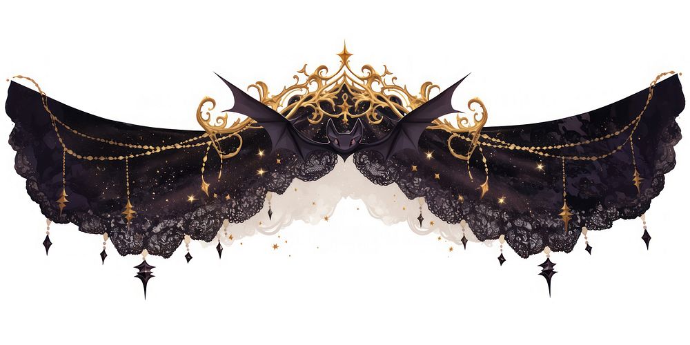 Black bat lace illustration style. | Free Photo Illustration - rawpixel