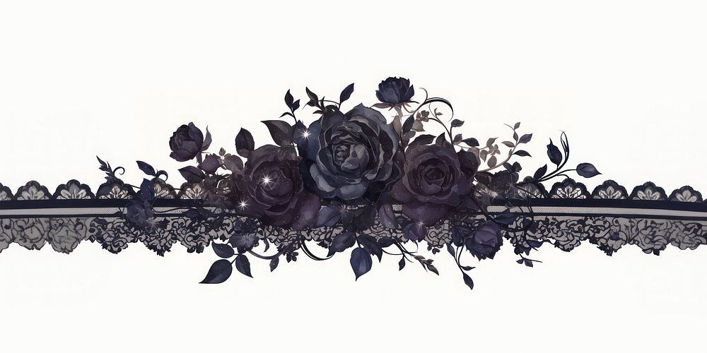 Black rose roses lace pattern. | Free Photo Illustration - rawpixel