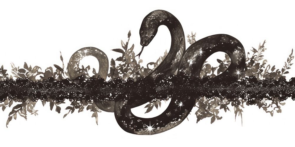 Black snake art illustration white. | Free Photo Illustration - rawpixel