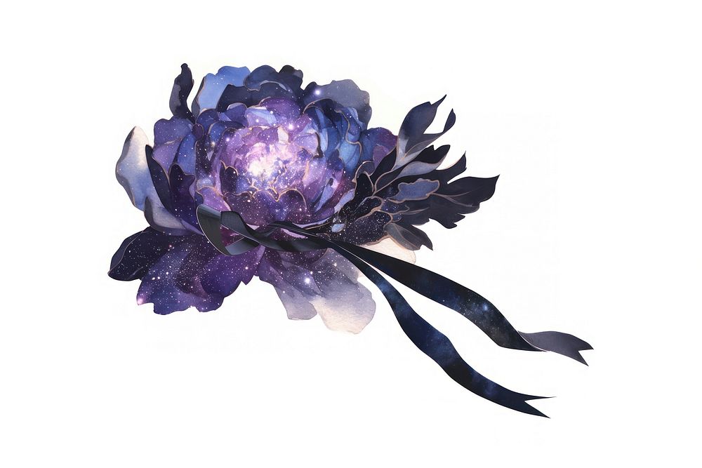 Galaxy flower illustration ribbon dark. | Free Photo Illustration ...