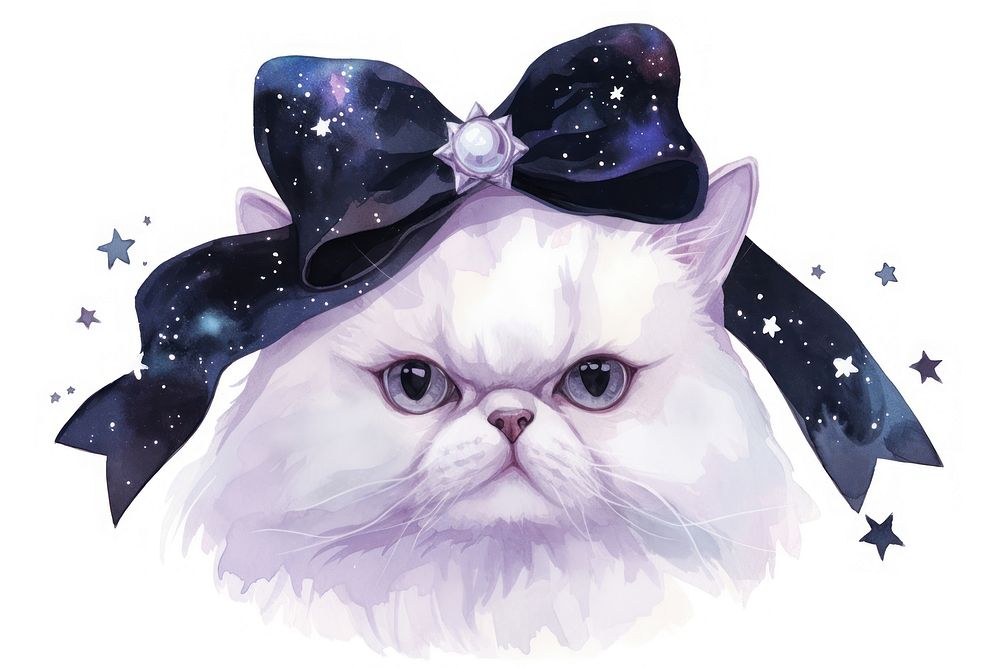 White magic cat art illustration | Free Photo Illustration - rawpixel