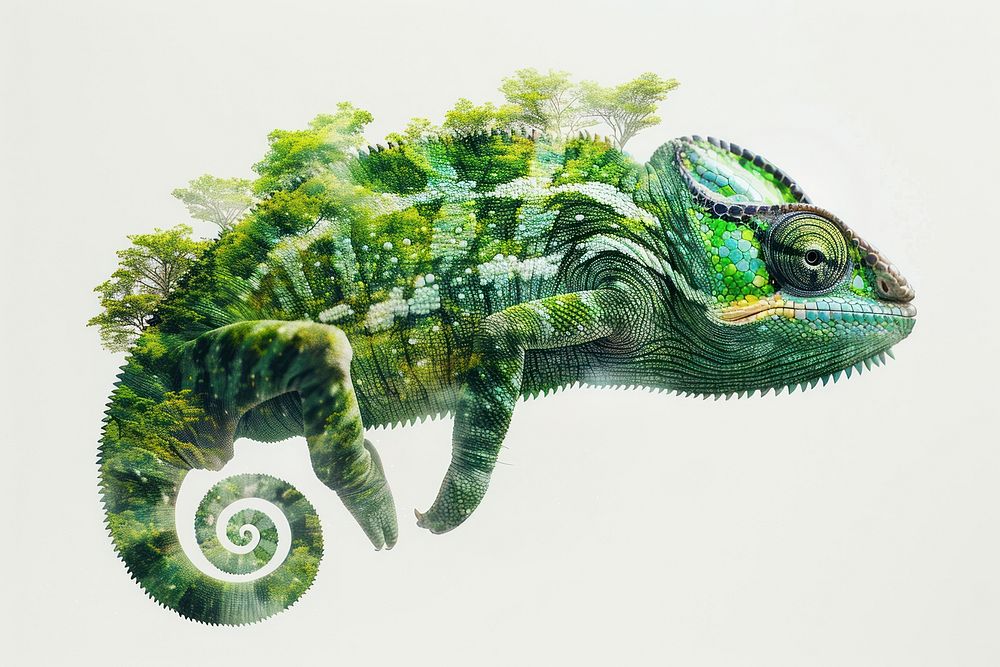 Chameleons trees chameleon animal design. | Free Photo - rawpixel