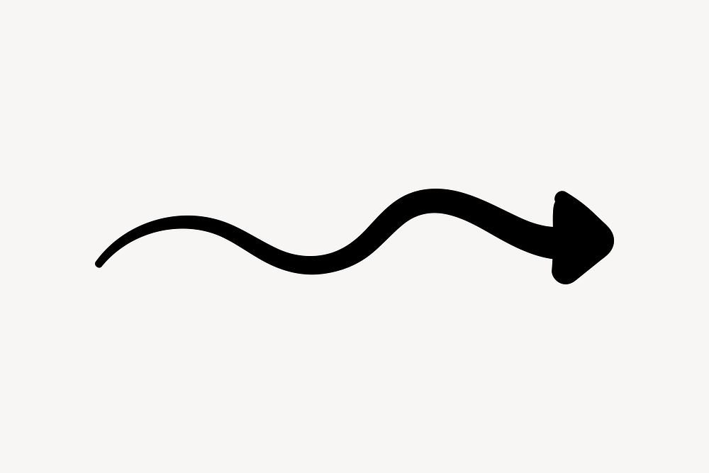 Curved black arrow illustration vector | Free Vector Illustration ...