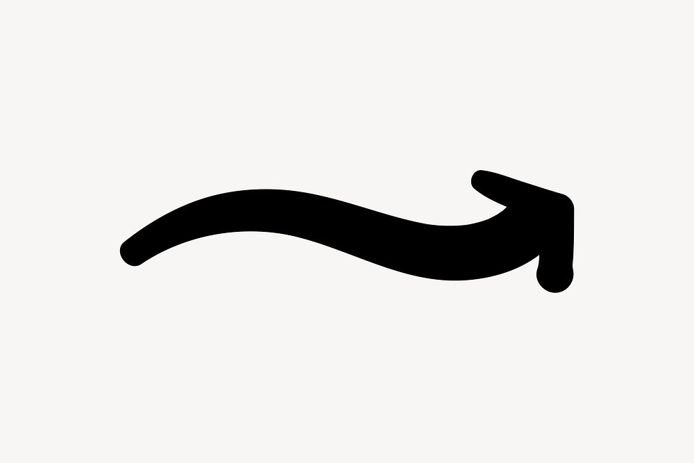 Curved black arrow pointing right | Free Vector Illustration - rawpixel Curved black arrow pointing right | Free Vector Illustration - rawpixel