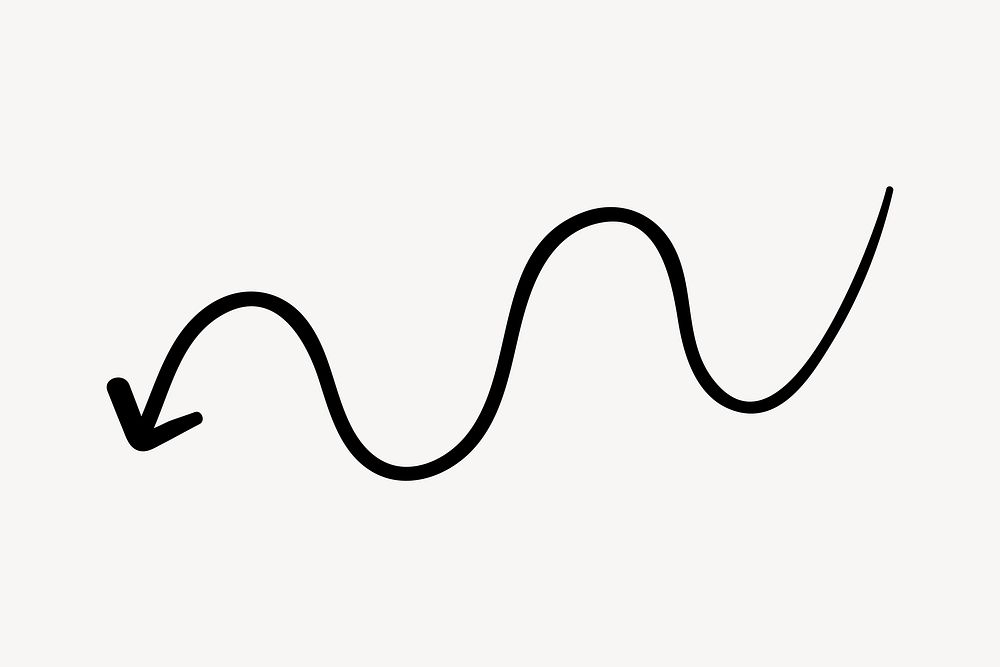 Curved arrow line drawing illustration | Free Vector Illustration ...