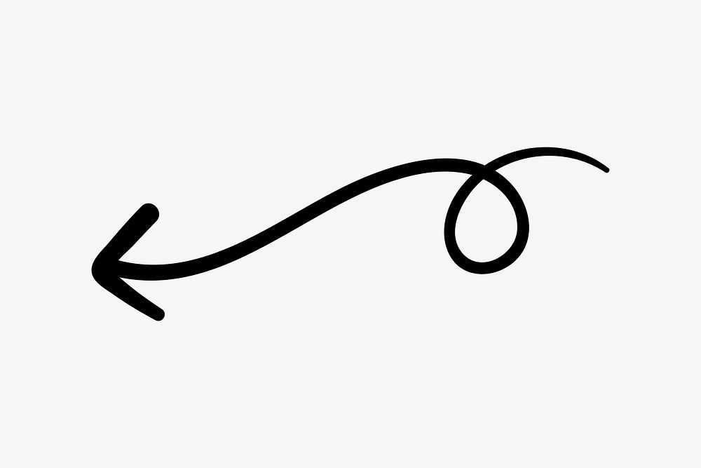 Curved arrow pointing leftwards design | Free Photo Illustration - rawpixel