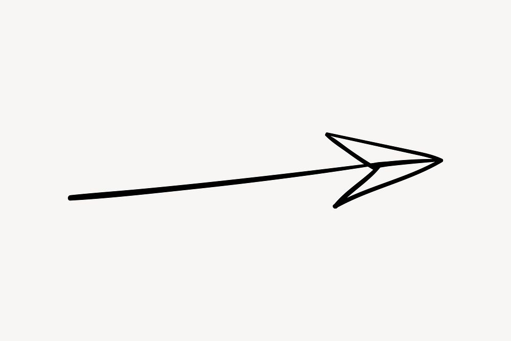 Simple black arrow illustration vector | Free Vector Illustration ...