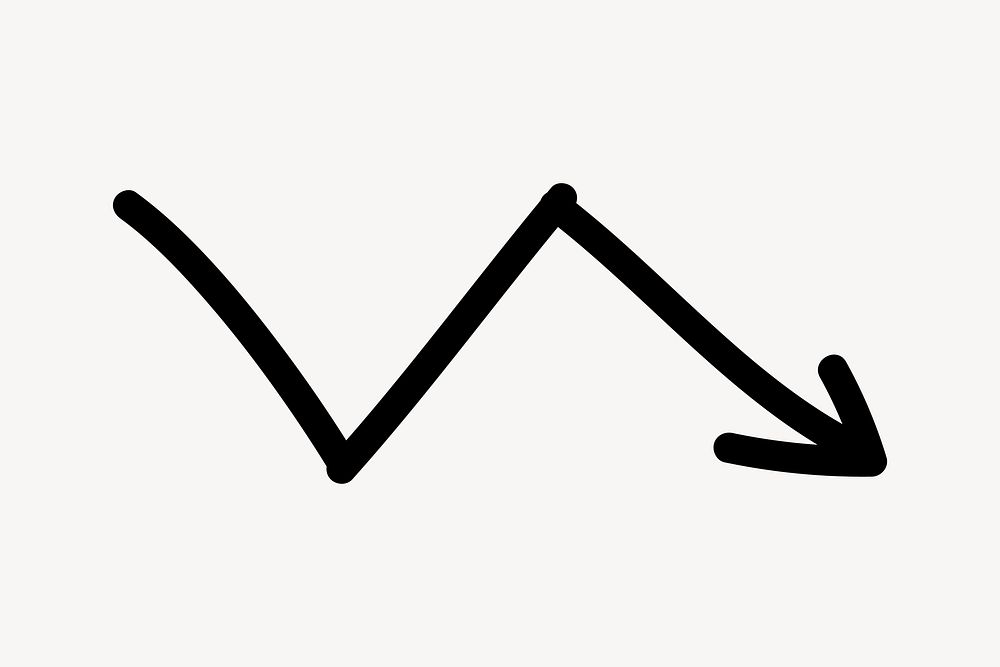 Downward trending arrow design illustration | Free Photo Illustration ...