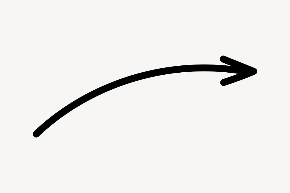 Curved black arrow illustration vector | Free Vector Illustration ...