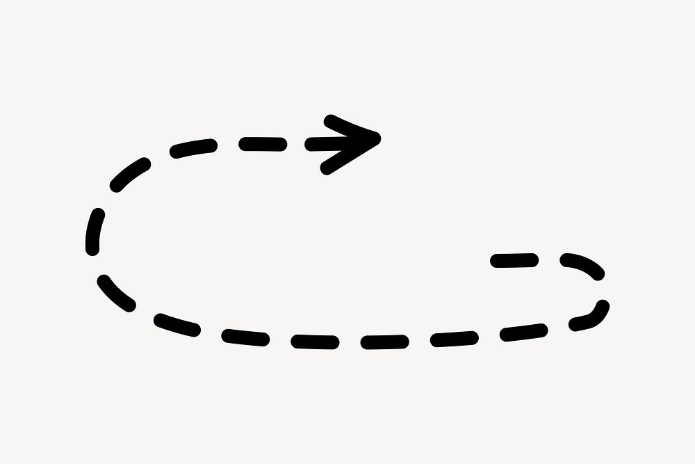 Curved dashed arrow illustration vector | Free Vector Illustration ...