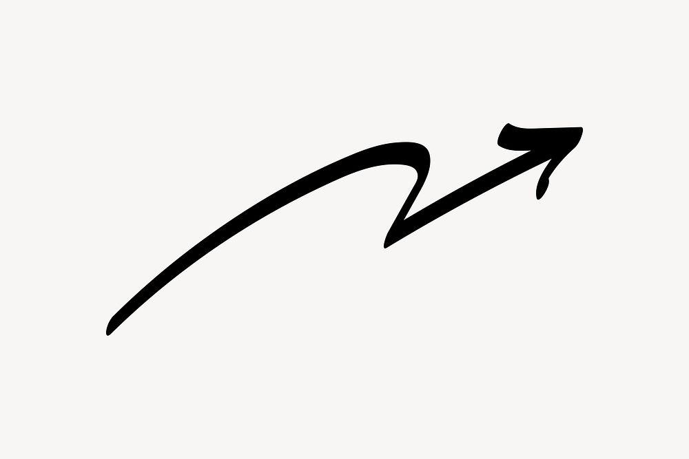 Curved black arrow illustration vector | Free Vector Illustration ...