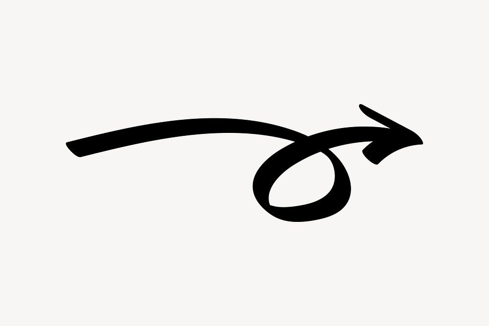 Curved arrow pointing right illustration | Free Vector Illustration ...
