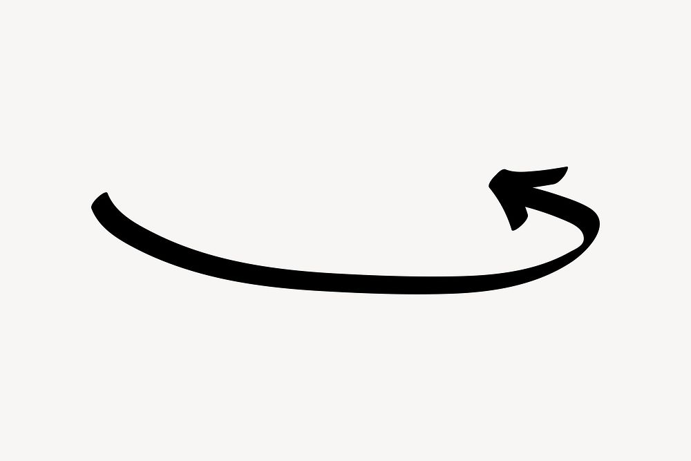 Curved arrow pointing left illustration | Free Vector Illustration ...