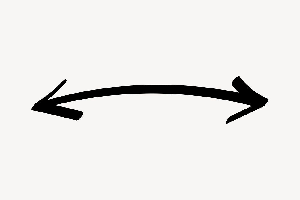 Curved double-headed black arrow illustration | Free Vector Illustration - rawpixel