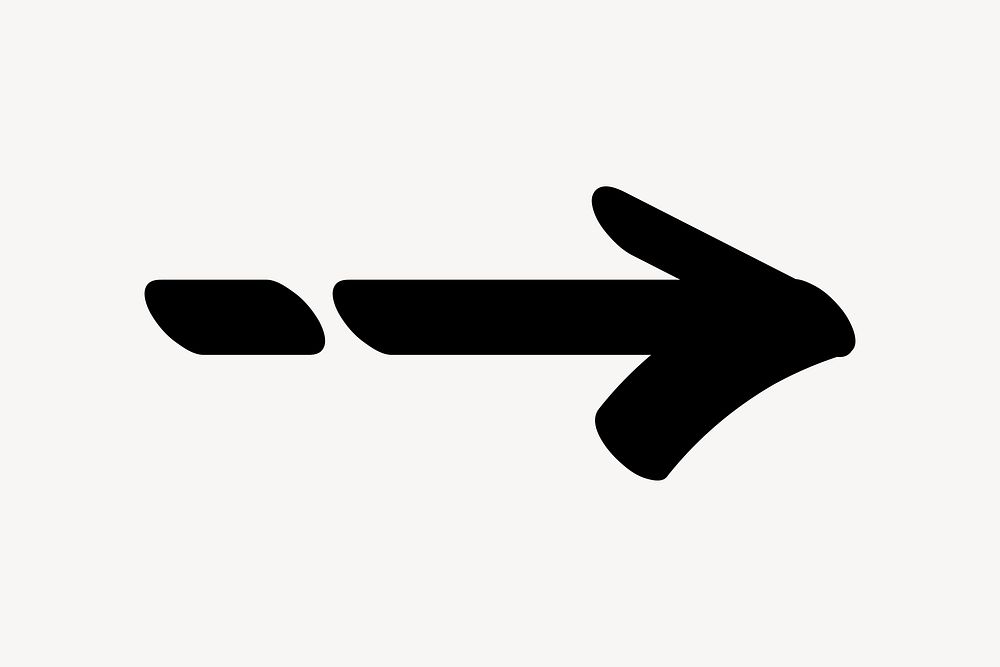 Bold black arrow pointing right | Free Vector Illustration - rawpixel