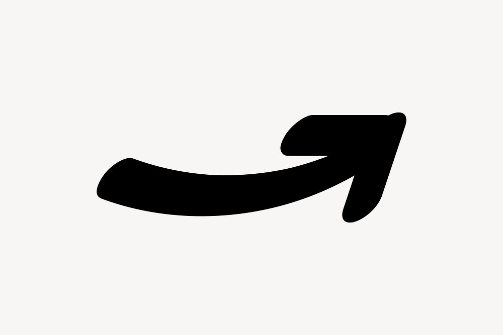 Curved black arrow pointing right | Free Vector Illustration - rawpixel Curved black arrow pointing right | Free Vector Illustration - rawpixel