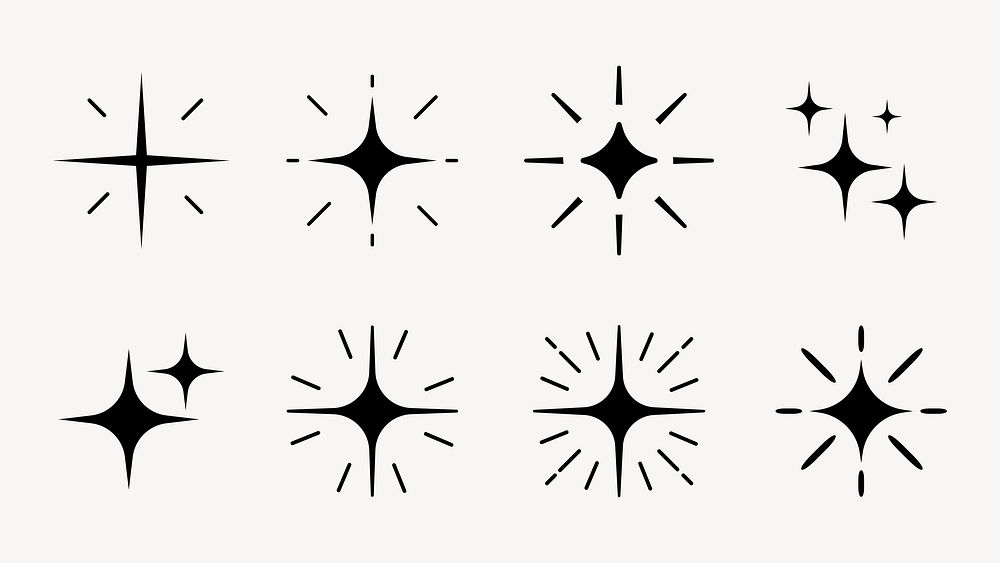 Shine star sparkle vector set | Free Vector Illustration - rawpixel