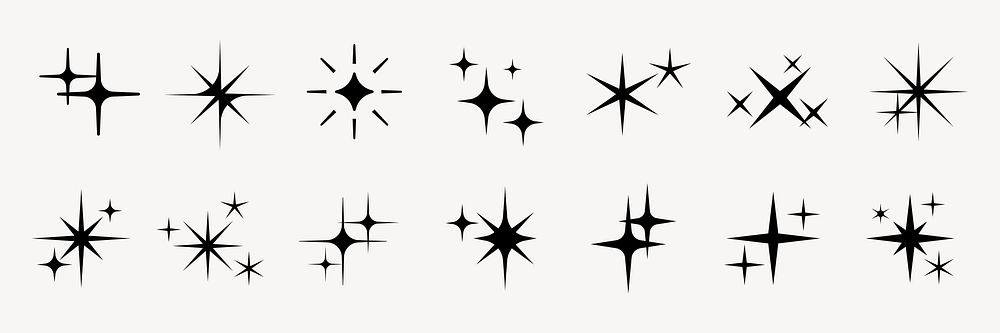 Shine star sparkle vector set. | Free Vector Illustration - rawpixel