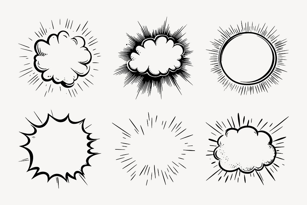 Doodle explosion speech bubble illustration | Premium Vector ...