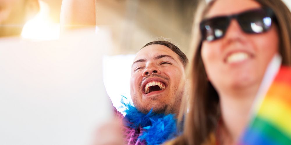joyful, diverse group pride event. | Premium Photo - rawpixel