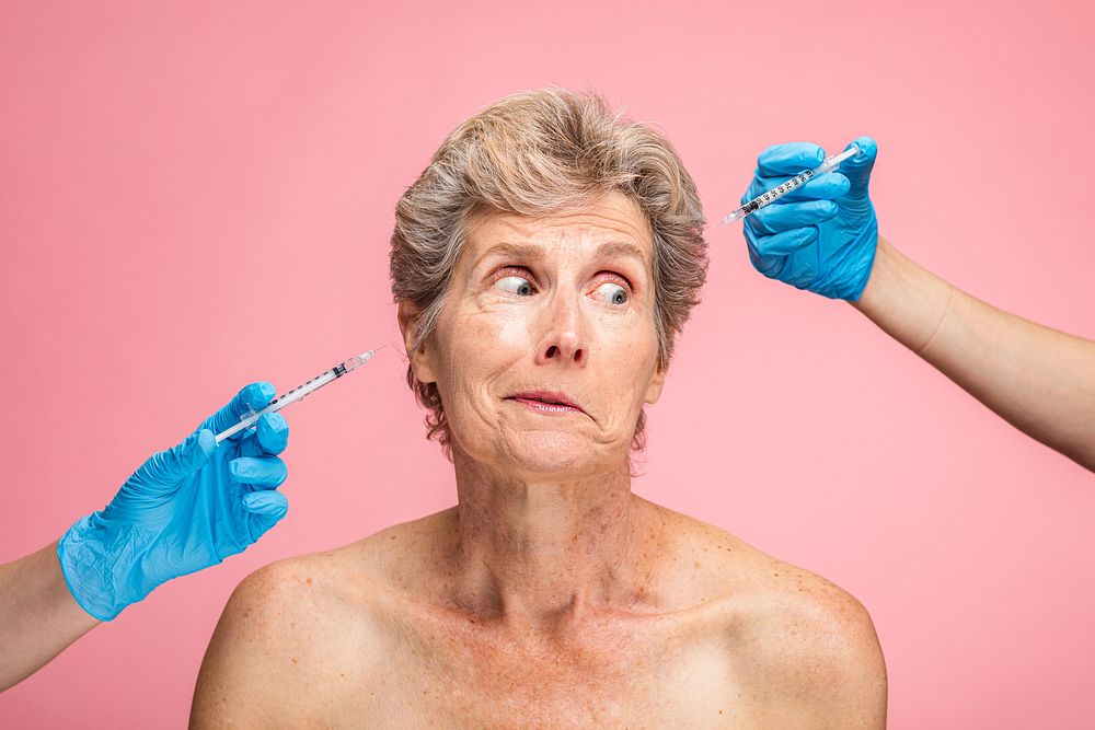 Elderly Caucasian woman receiving face | Premium Photo - rawpixel