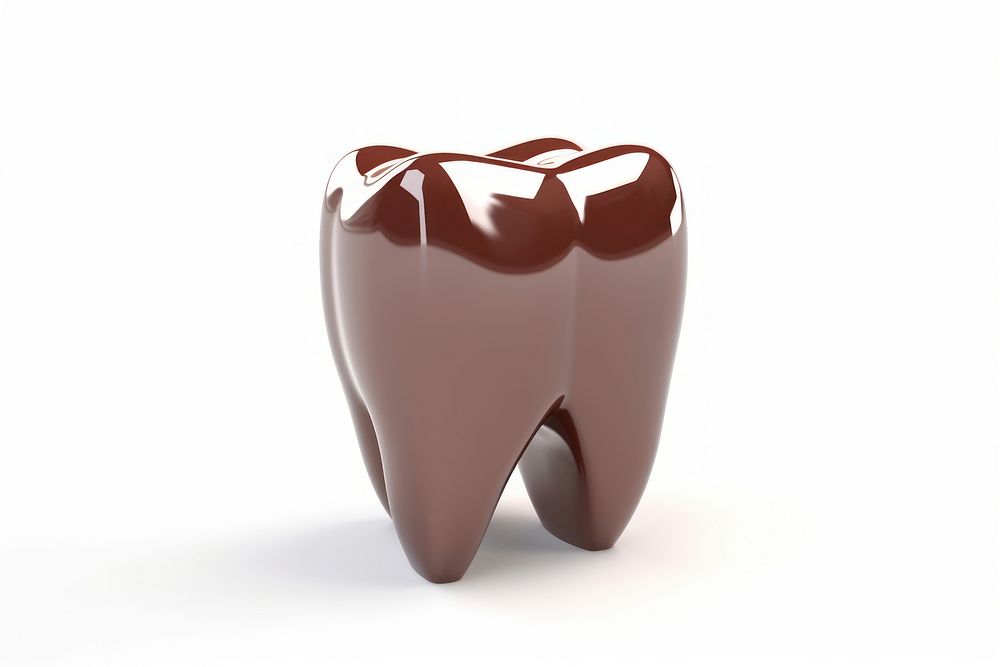 Tooth chocolate white background toothbrush. | Premium Photo ...