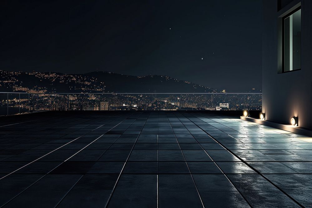 Rooftop night lights architecture cityscape | Premium Photo - rawpixel
