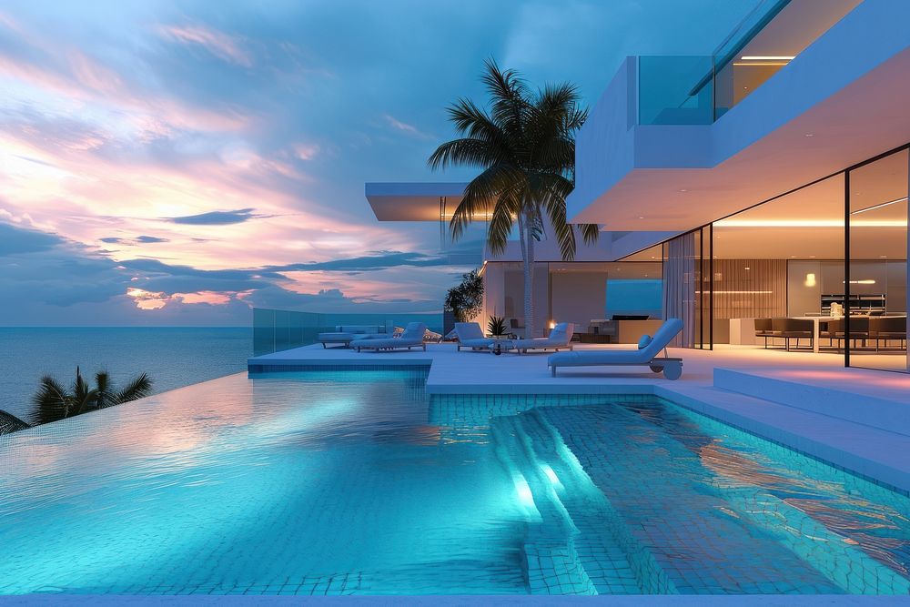 Modern home pool architecture building | Premium Photo - rawpixel