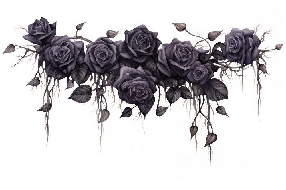 Black roses drawing flower nature. | Premium Photo Illustration - rawpixel