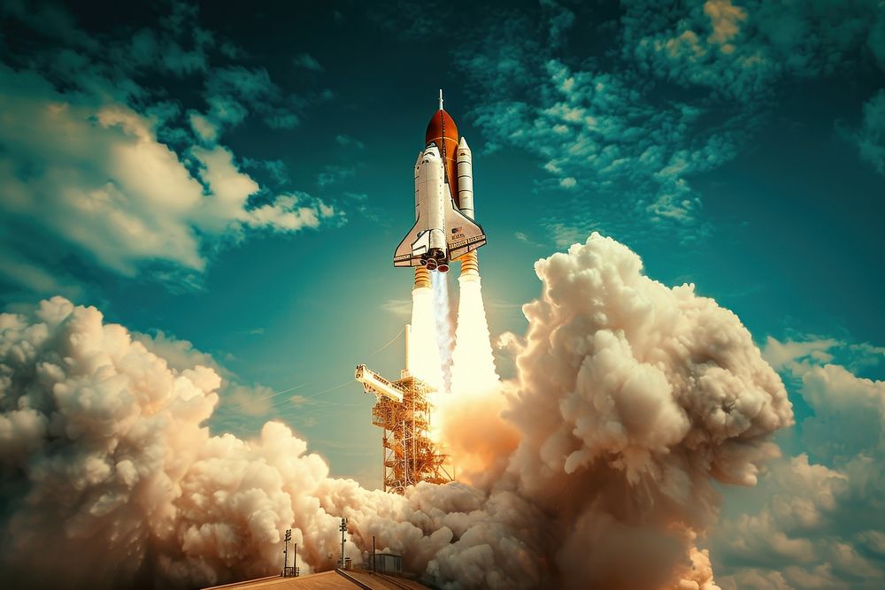 rocket going space aircraft vehicle | Free Photo - rawpixel