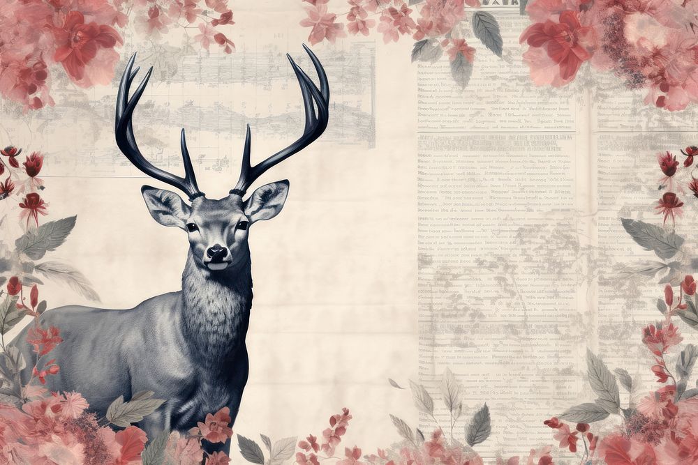 Deer border wildlife antler animal. | Premium Photo Illustration - rawpixel